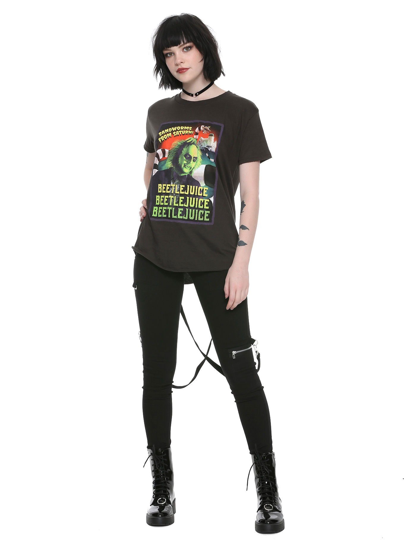 Beetlejuice Sandworms from Saturn Distressed Juniors Shirt ...